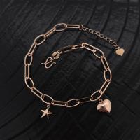 China 925 Sterling Silver Bracelet with Heart and Star Chain Design - Gold Finish, One Size Unisex Jewelry for sale