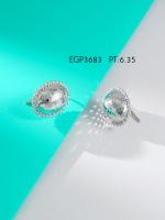 China Platinum Jewelry Set with Necklace, Earrings & Ring - Pt950 Purity, 35x Rarer Than Gold, Superior Durability for sale
