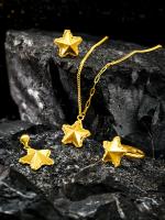 China 18K gold jewelry customized star necklace ring earring for sale