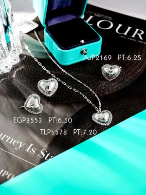 China Pt950 Platinum Sweet Heart Jewelry Set - Necklace, Earrings & Rings with IGI Certification for sale