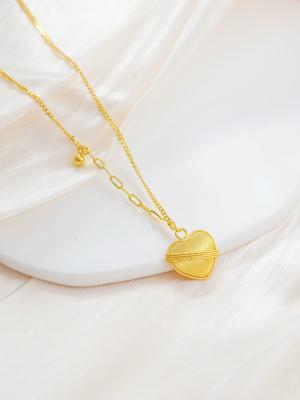 China 24K Gold Heart Pendant Jewelry for Women - 99.9% Pure Gold with IGI Certification and Lobster Clasp for sale