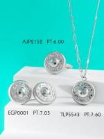 China Platinum Wheel Shape Jewelry Set - 95% Pure Pt950 Necklace, Earrings & Ring with Permanent Luster for sale