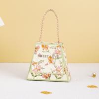China Christmas Square Shopping Candy Logo Printed Paper Bags Custom Order and Shopping Bag for sale