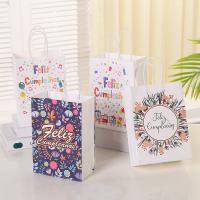 China Personality Doodle Design Brown Kraft Paper Easter Goody Bag for Food Snacks Packaging for sale