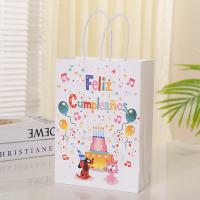 China Personality Doodle Design Brown Kraft Paper Easter Goody Bag for Food Snacks Packaging for sale