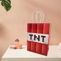 China Hand Length Handle Purple Kraft Paper Candy Bags for Wedding and Gift Packaging for sale