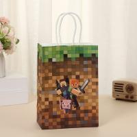 China Hand Length Handle Purple Kraft Paper Candy Bags for Wedding and Gift Packaging for sale