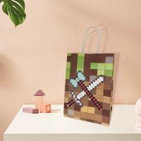 China Hand Length Handle Purple Kraft Paper Candy Bags for Wedding and Gift Packaging for sale