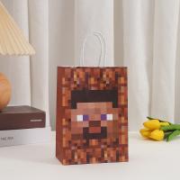 China Hand Length Handle Purple Kraft Paper Candy Bags for Wedding and Gift Packaging for sale