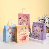 China Luxury Packaging Style Brown Kraft Paper Tote Bag for Mother's Day Celebration for sale