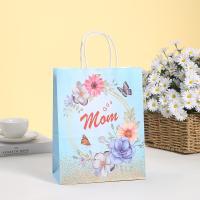 China Luxury Packaging Style Brown Kraft Paper Tote Bag for Mother's Day Celebration for sale
