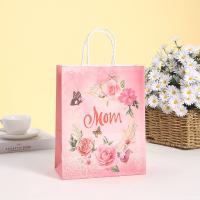 China Luxury Packaging Style Brown Kraft Paper Tote Bag for Mother's Day Celebration for sale