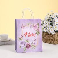 China Luxury Packaging Style Brown Kraft Paper Tote Bag for Mother's Day Celebration for sale
