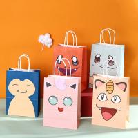 China Jigglypuff Squirtle Monsters Theme Kraft Paper Gift Bag for Children's Birthday Party for sale