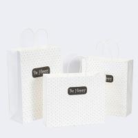 China Fast Food Takeaway Kraft Paper Bag Custom Logo Handle Black White Brown Gravure Printed for sale