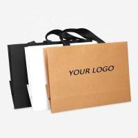 China Custom Order Accepted Luxury Paper Bags with Ribbon Handle and Your Logo on Cardboard for sale