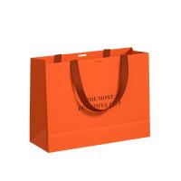 China Cardboard Hand Length Handle Luxury Matte Paper Gift Shopping Bag with Custom Logo for sale