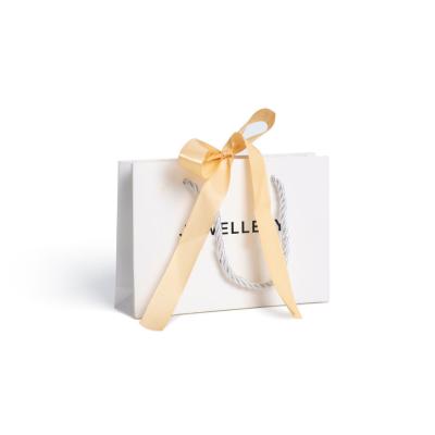China Craft Customized Size White Black Luxury Gift Shopping Jewelry Paper Bag With Handles for sale