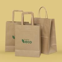 China Sustainable Custom Color Food Takeaway Packaging Kraft Paper Bag with Handle 16x6x12inches for sale
