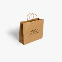China Sustainable Custom Color Food Takeaway Packaging Kraft Paper Bag with Handle 16x6x12inches for sale