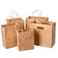 China Sustainable Custom Color Food Takeaway Packaging Kraft Paper Bag with Handle 16x6x12inches for sale