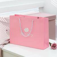 China High End Hot Stamping Ivory Board Box Bag Paper Shopping Bag with Custom Color Accepted for sale