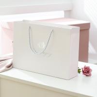 China High End Hot Stamping Ivory Board Box Bag Paper Shopping Bag with Custom Color Accepted for sale