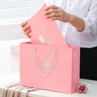 China High End Hot Stamping Ivory Board Box Bag Paper Shopping Bag with Custom Color Accepted for sale