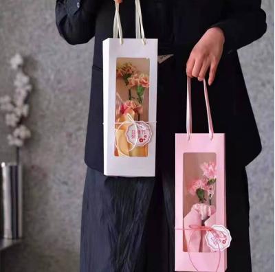 China Personalized Designer Paper Bags with Clear Window Custom Your Own Logo on Ivory Board for sale