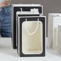 China Personalized Designer Paper Bags with Clear Window Custom Your Own Logo on Ivory Board for sale