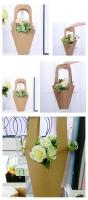 China Custom Color Accepted Craft Flower Carrier Bouquet Packaging Kraft Paper Bag For Flower for sale