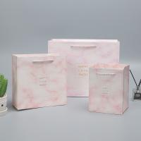 China White Card Gold Hot Stamping Paper Shopping Bag For Clothes and Boutiques Custom Order for sale