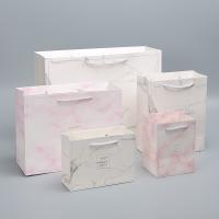 China White Card Gold Hot Stamping Paper Shopping Bag For Clothes and Boutiques Custom Order for sale