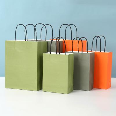 China Hot Style Fashion Blank Twist Handle Kraft Paper Shopping Bag with Hand Length Handle for sale