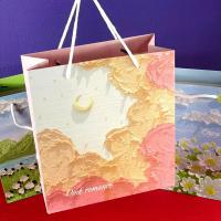 China Gravure Printing Custom Order Luxury Boutique Gift Shopping Tote Art Paper Bags With Logo for sale