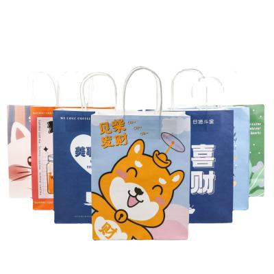 China Customized Logo Zhejiang Cmyk Color Custom Order Grocery Shopping Kraft Paper Bags for sale