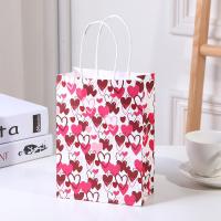 China Valentine's Day Red Color Cmyk Gift Shopping Kraft Paper Bag Customized Custom Order for sale