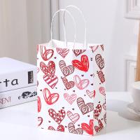 China Valentine's Day Red Color Cmyk Gift Shopping Kraft Paper Bag Customized Custom Order for sale