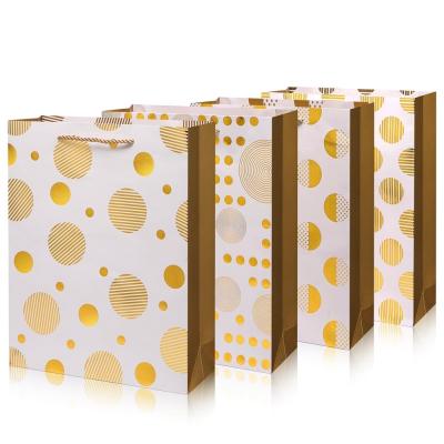 China Custom Color Accepted Gold Foil Logo Gift Craft Shopping Paper Hand Bag With Handle for sale