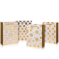China Custom Color Accepted Gold Foil Logo Gift Craft Shopping Paper Hand Bag With Handle for sale
