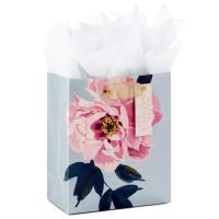 China Custom Logo Flower Plated Folding Card Paper Tote Bag Made from Recycled Materials for sale