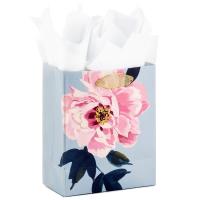 China Custom Logo Flower Plated Folding Card Paper Tote Bag Made from Recycled Materials for sale