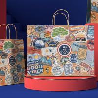 China Custom Printed Zhejiang Kraft Paper Bag With Handles for Your Own Logo Promotion for sale