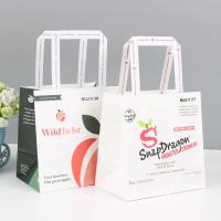 China Takeaway Mini White Kraft Paper Bag With Logo for Custom Print Shopping Gift Packaging for sale