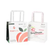 China Takeaway Mini White Kraft Paper Bag With Logo for Custom Print Shopping Gift Packaging for sale