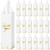 China Custom Printed Kraft Paper Wine Bottle Gift Shopping Bag with Hand Length Handle for sale