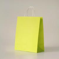 China Large Industry Reusable Kraft Paper Tote Shopping Bag For Grocery With Customized Logo for sale