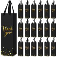 China Custom Printed Kraft Paper Wine Bottle Gift Shopping Bag with Hand Length Handle for sale