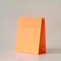 China Large Industry Reusable Kraft Paper Tote Shopping Bag For Grocery With Customized Logo for sale