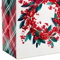 China Christmas Gift Paper Bag For Decorative Party Bolsa De Navidad With Hand Length Handle for sale